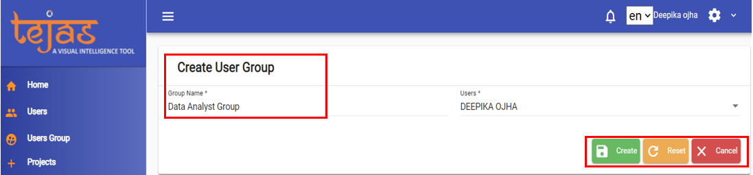 Create User | TejasVI