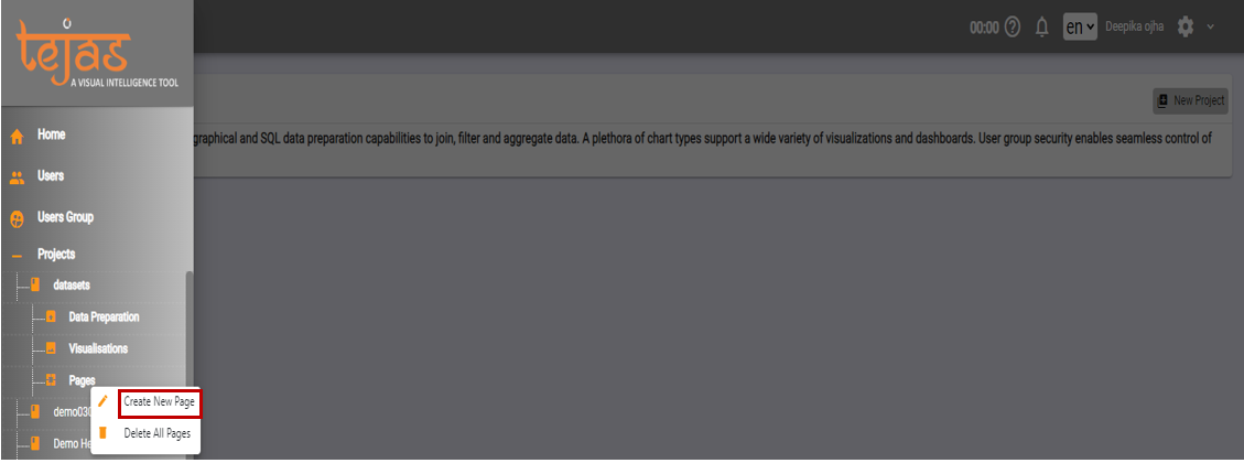 Create a Page | TejasVI