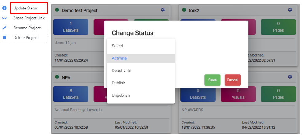 Create / Manage a Project | TejasVI