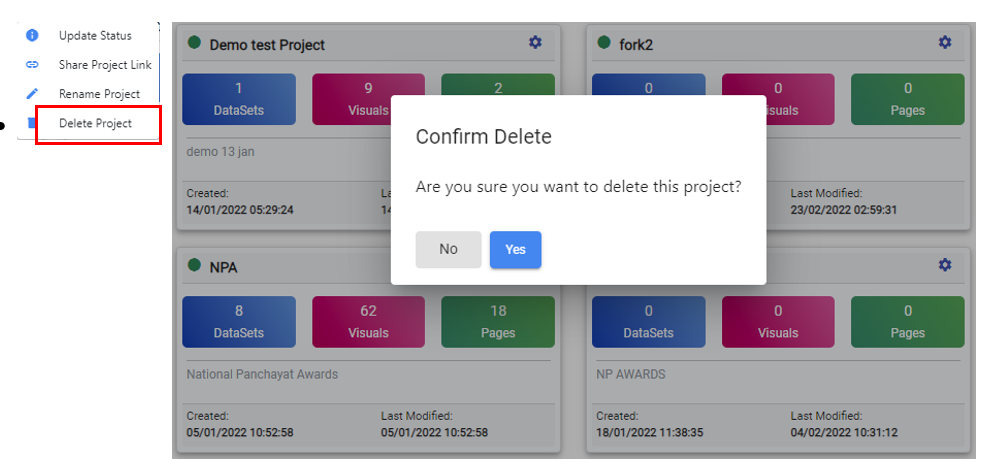 Create / Manage a Project | TejasVI